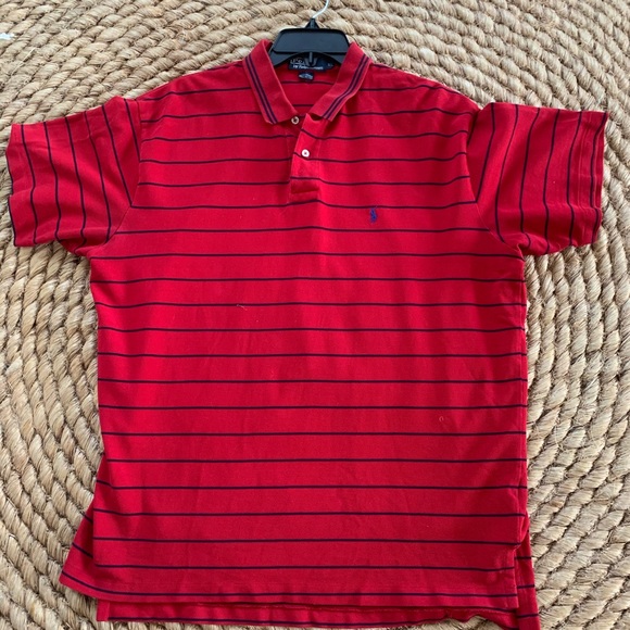 Polo Ralph Lauren | Shirts | Polo Ralph Lauren Red Blue Striped Polo Xl ...